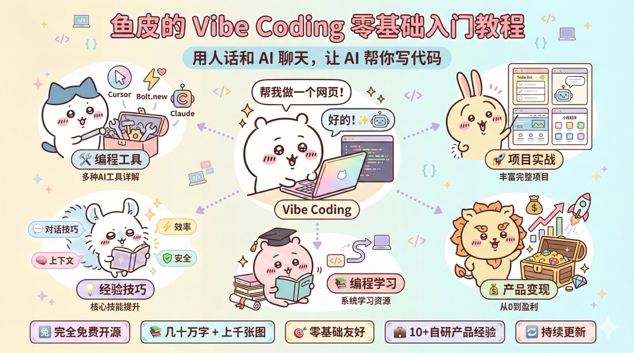 GitHub - wanghaoyu0210/vibing-coding: 程序员鱼皮的 AI 资源大全 + Vibe Coding 零基础教程，分享大模型选择指南（DeepSeek ...